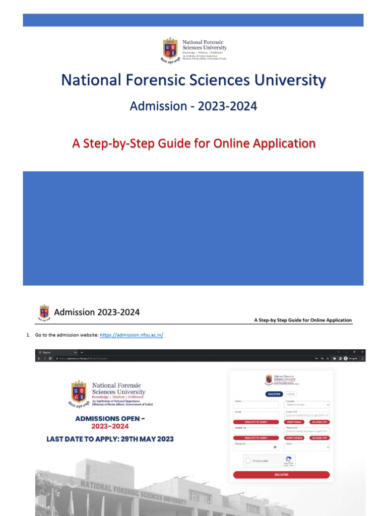 Step-ByStep Guide for Online Admission_NFSU 2023-24 | PDF | Information Technology | Internet