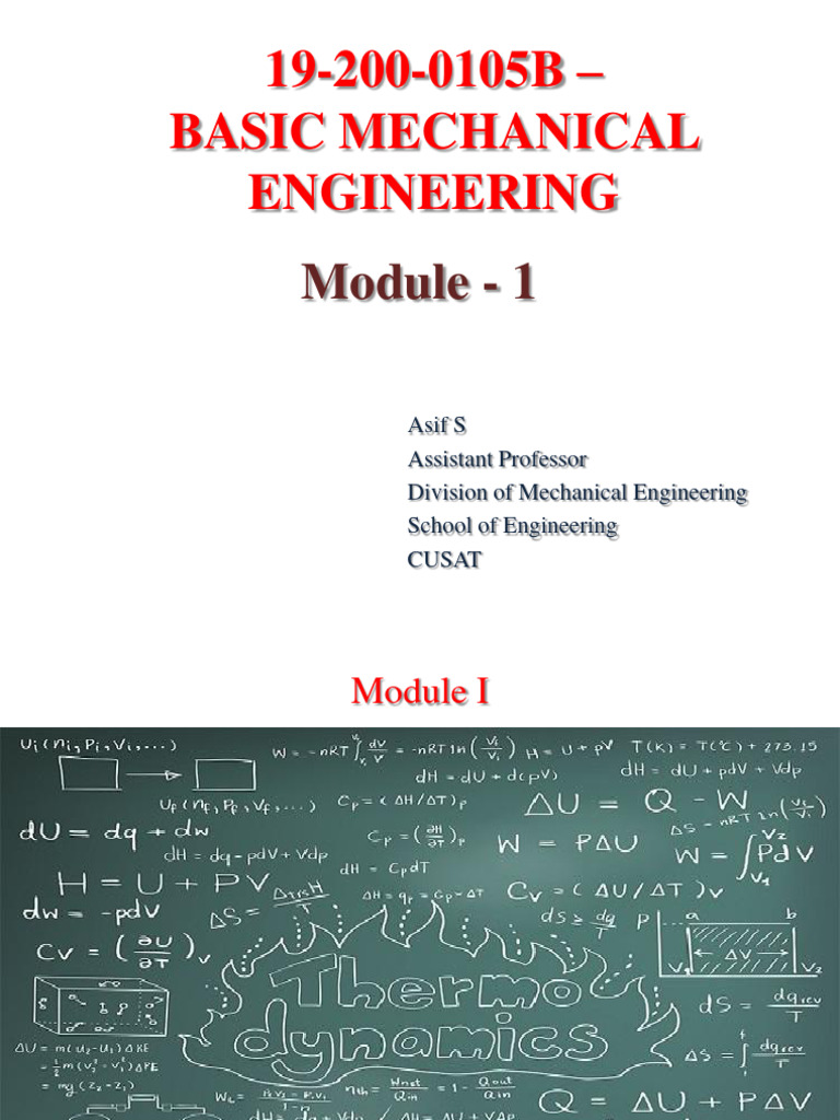 BME - Module 1 | PDF | Heat | Thermodynamics