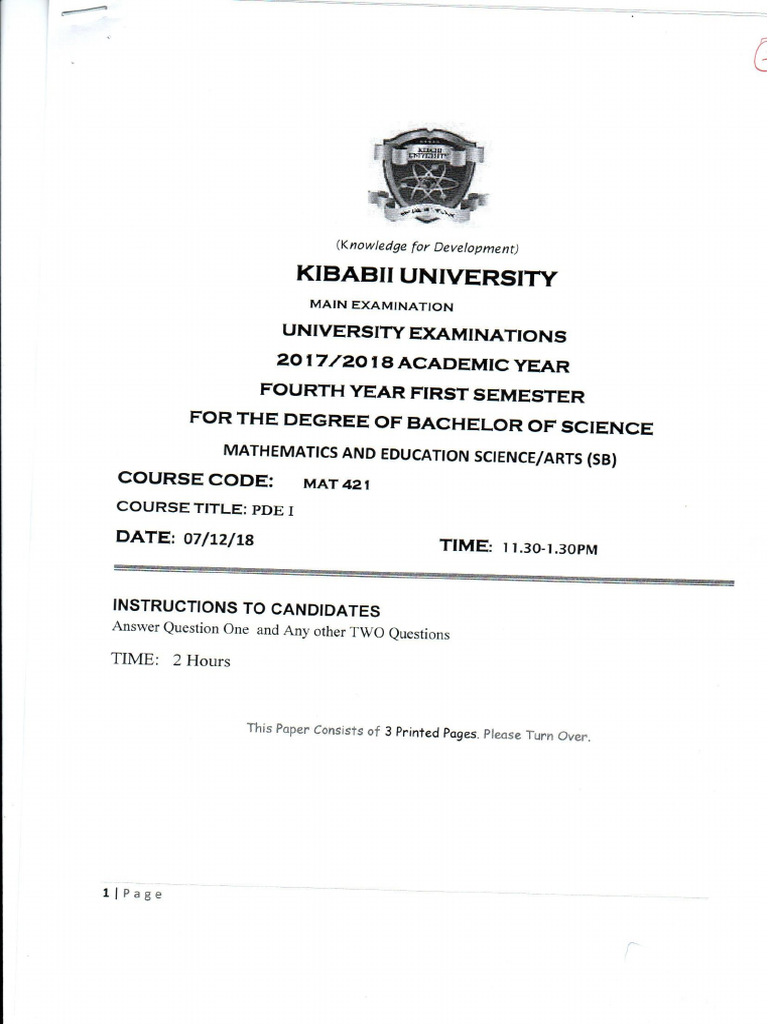 Mat 421 (Dec 2018) | PDF