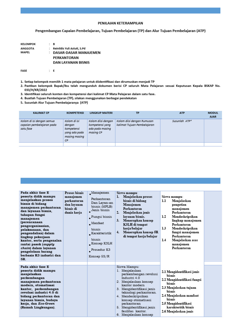 CP Dan TP, ATP Kurmer 2023 | PDF