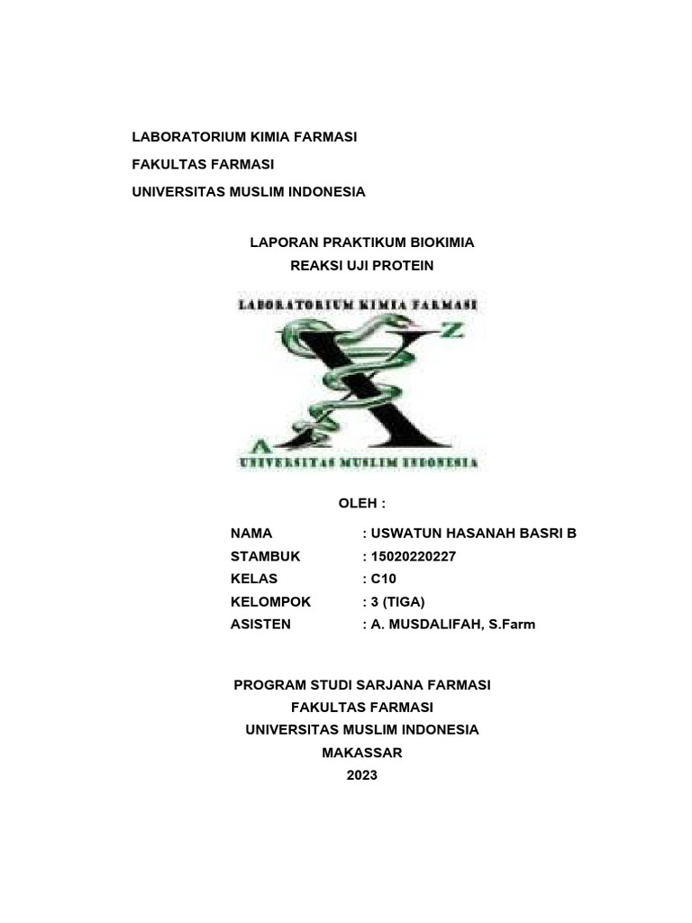 Laporan Biokimia Protein | PDF | Sains & Matematika | Teknologi & Rekayasa