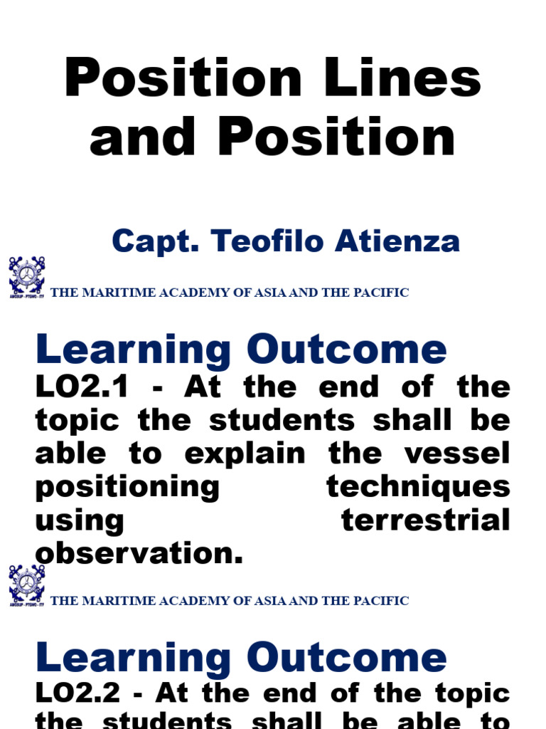 Nav 3 Topic 3 2019 a. Position Lines and Positions | PDF | Radar | Ships