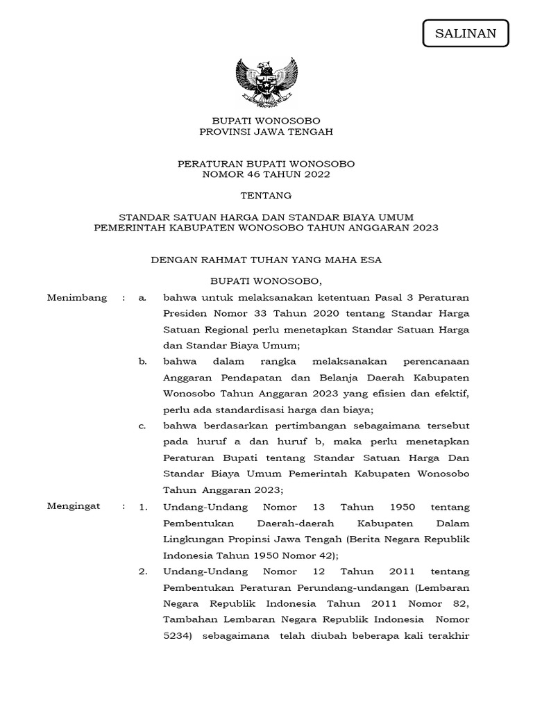 Perbup SSH 2023 | PDF