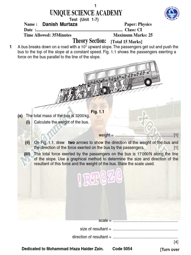 Physics Test(Unit 1-7) III pdf. | PDF | Mass | Potential Energy