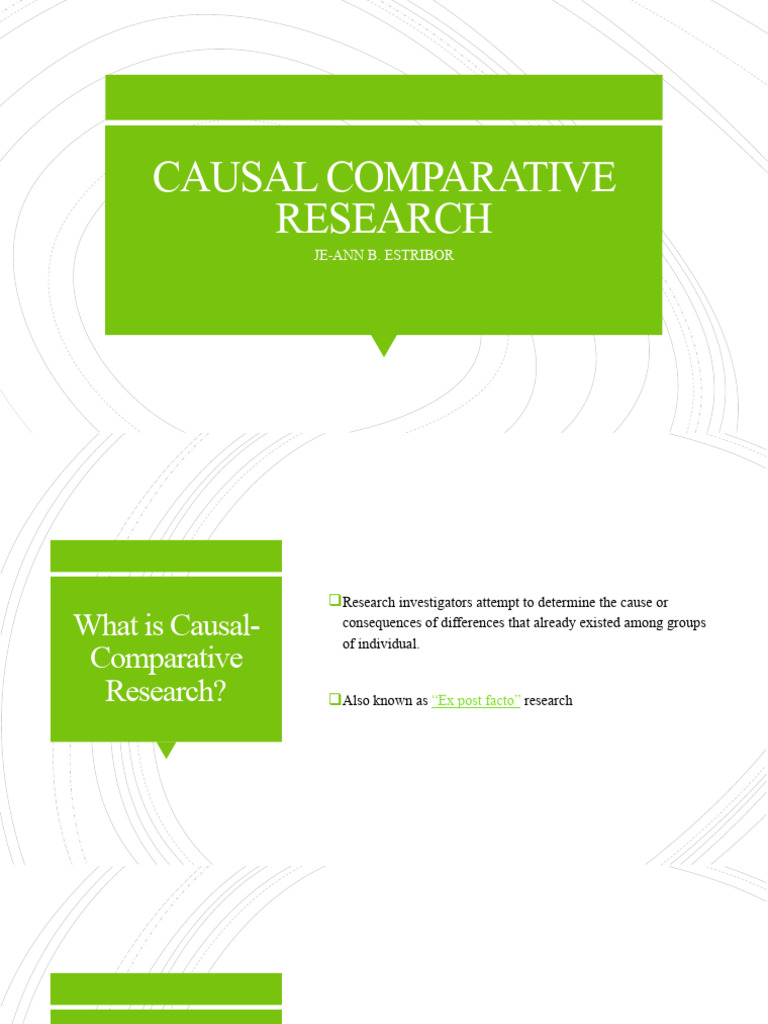Causal Comparative Research | PDF | Causality | Statistics