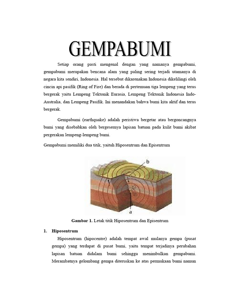Hiposentrum dan Episentrum Gempa Bumi | PDF