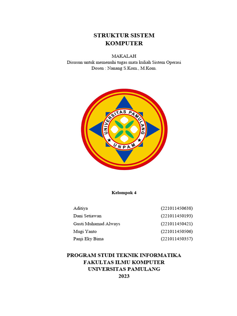 Makalah SO - Struktur Sistem Komputer - Kel 4 | PDF | Bisnis | Komputer