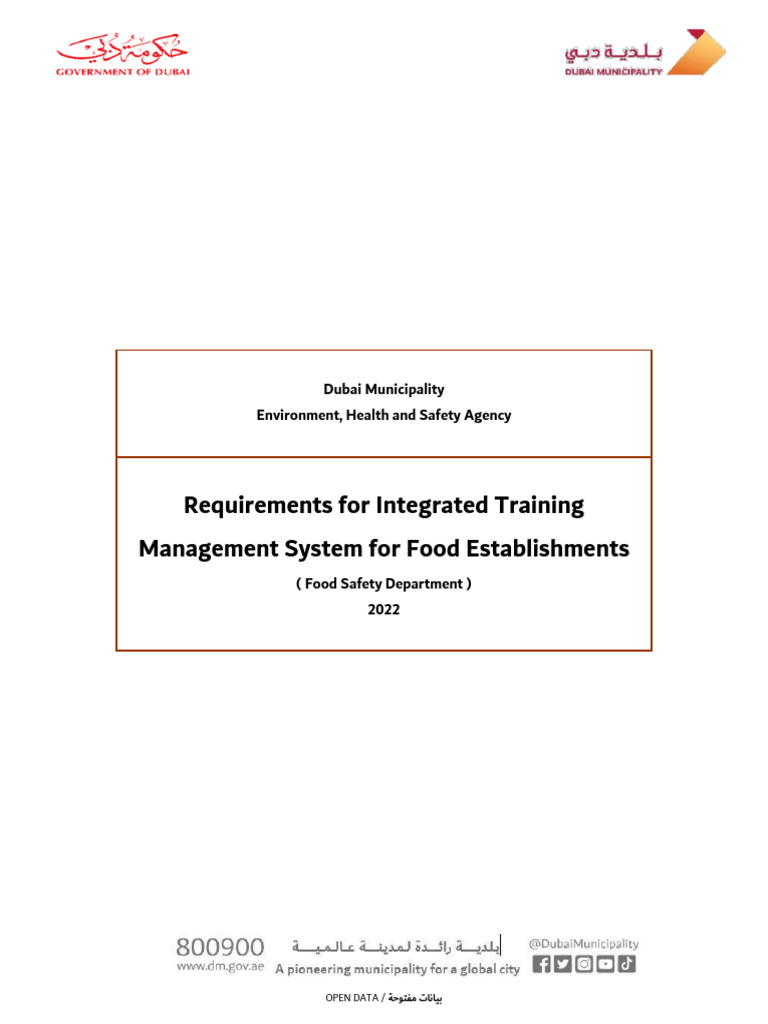 DM FSD GU64 Requirements For Integrated Training Management System For Food Establishments 2 ...