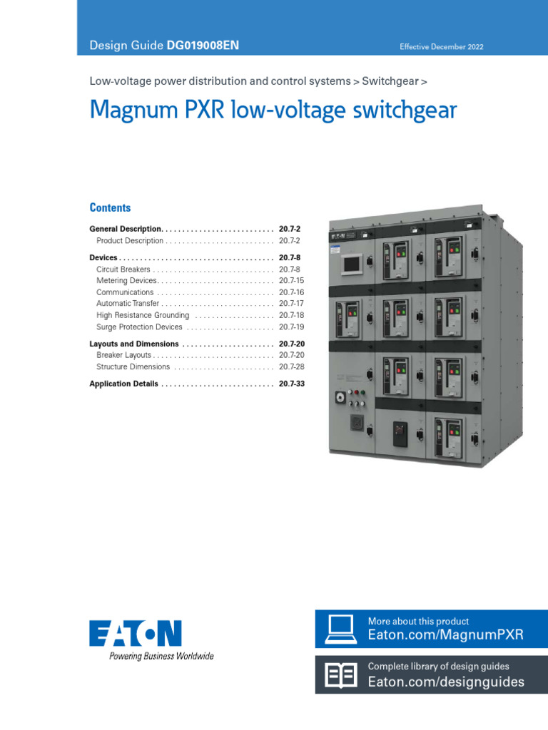 Eaton Magnum PXR Low Voltage Switchgear Dg019008en | PDF | Electrical ... Eaton Magnum PXR Low Voltage Switchgear Dg019008en | PDF | Electrical ...