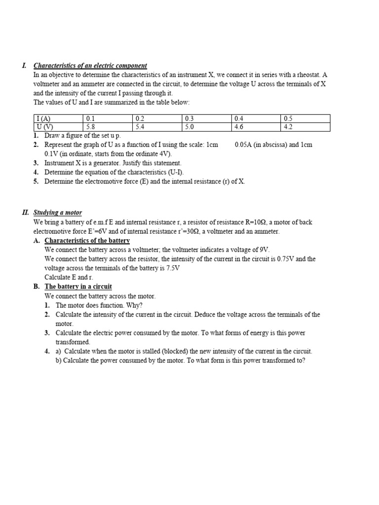 Exercises - Edu Lab - Grade 10 | PDF | Electrical Network | Electric Motor