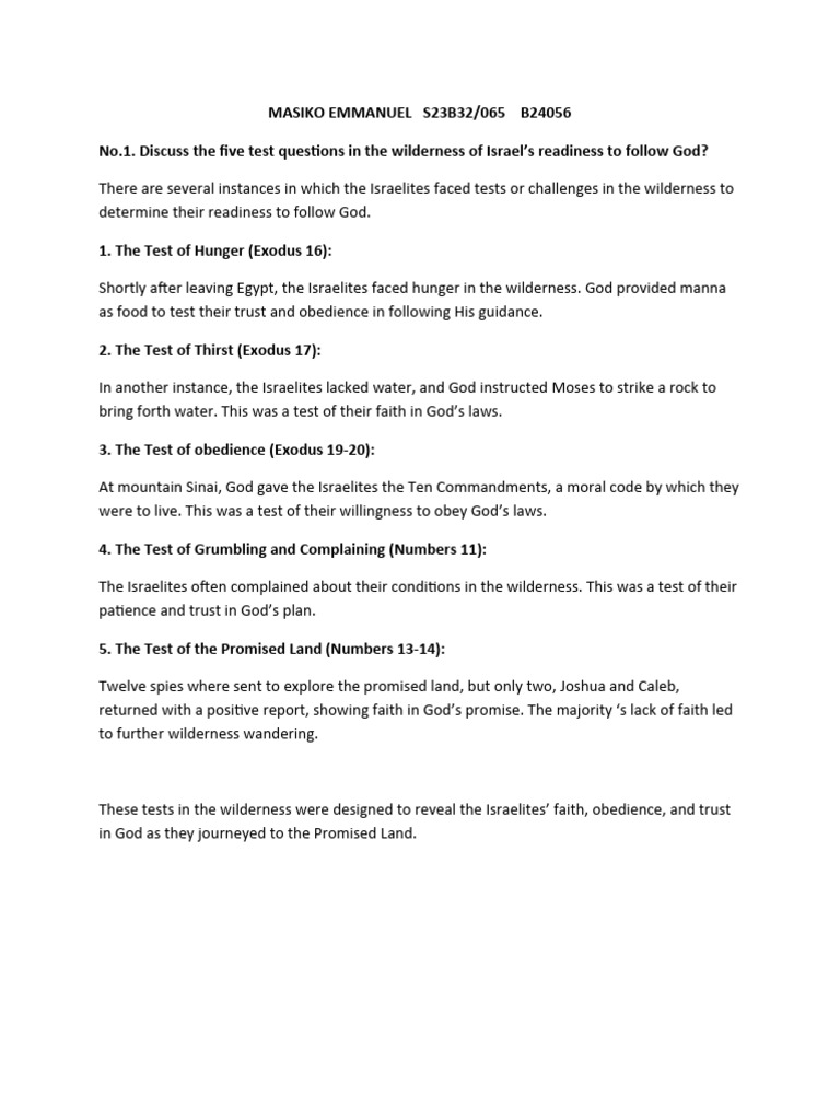 Assignment Old Testament | PDF | New Covenant | Book Of Exodus