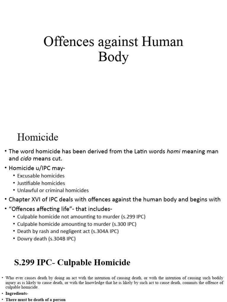 Culpable Homicide &murder | PDF | Public Law | Common Law