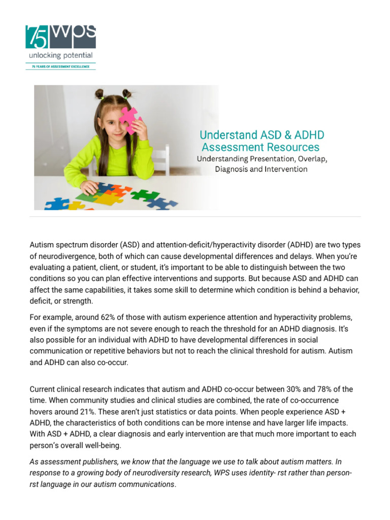 ASD + ADHD Assessment Resources | PDF | Autism Spectrum | Attention ...