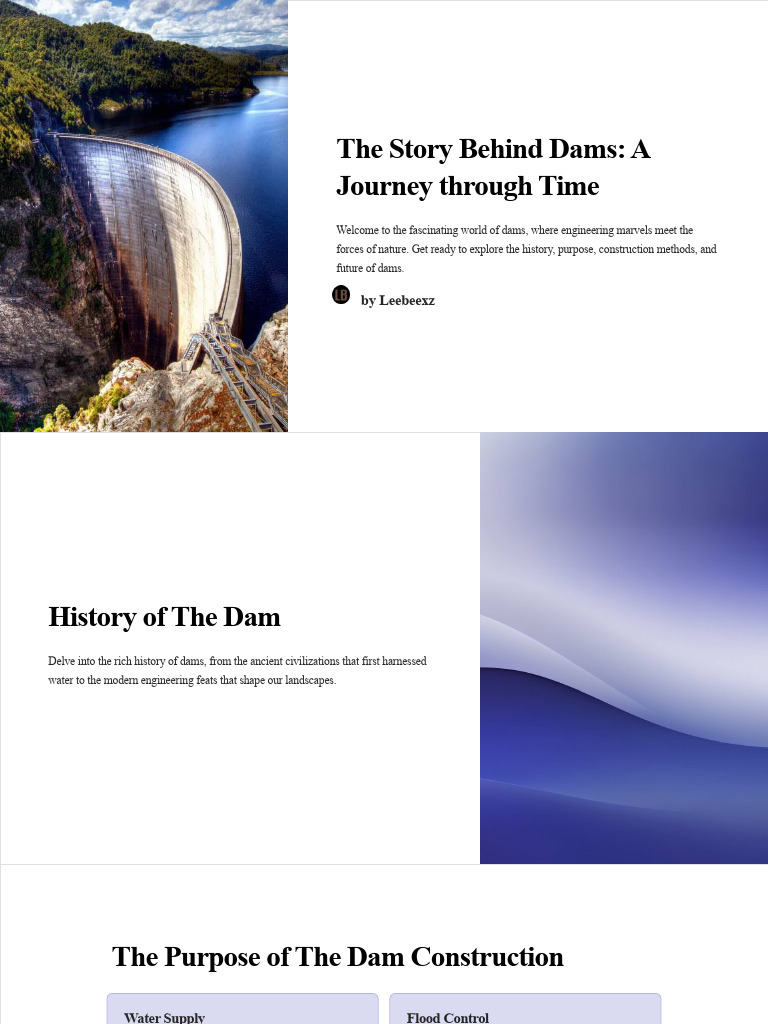 The Story Behind Dams A Journey Through Time | PDF | Dam | Hydropower