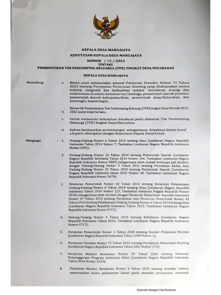 SK Tim Pendamping Keluarga 2023 | PDF