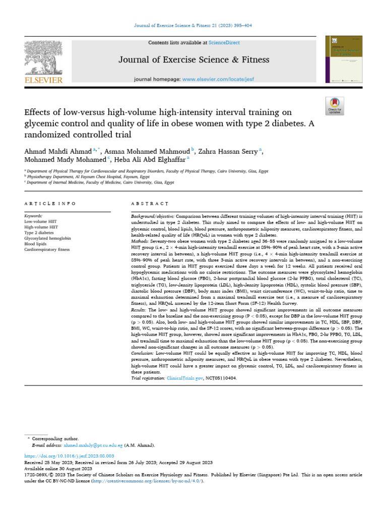Effects of Low Versus High Volume High Intensity Interval - 2023 ...