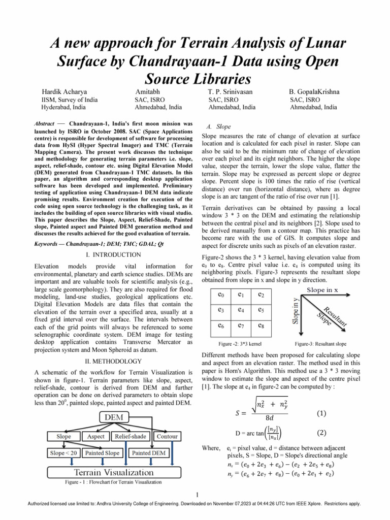 A New Approach For Terrain Analysis of Lunar Surface by Chandrayaan-1 Data Using Open Source ...