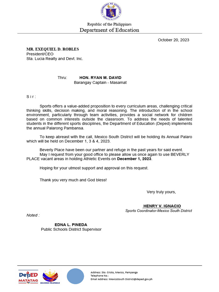 Matatag Template Request Letter | PDF