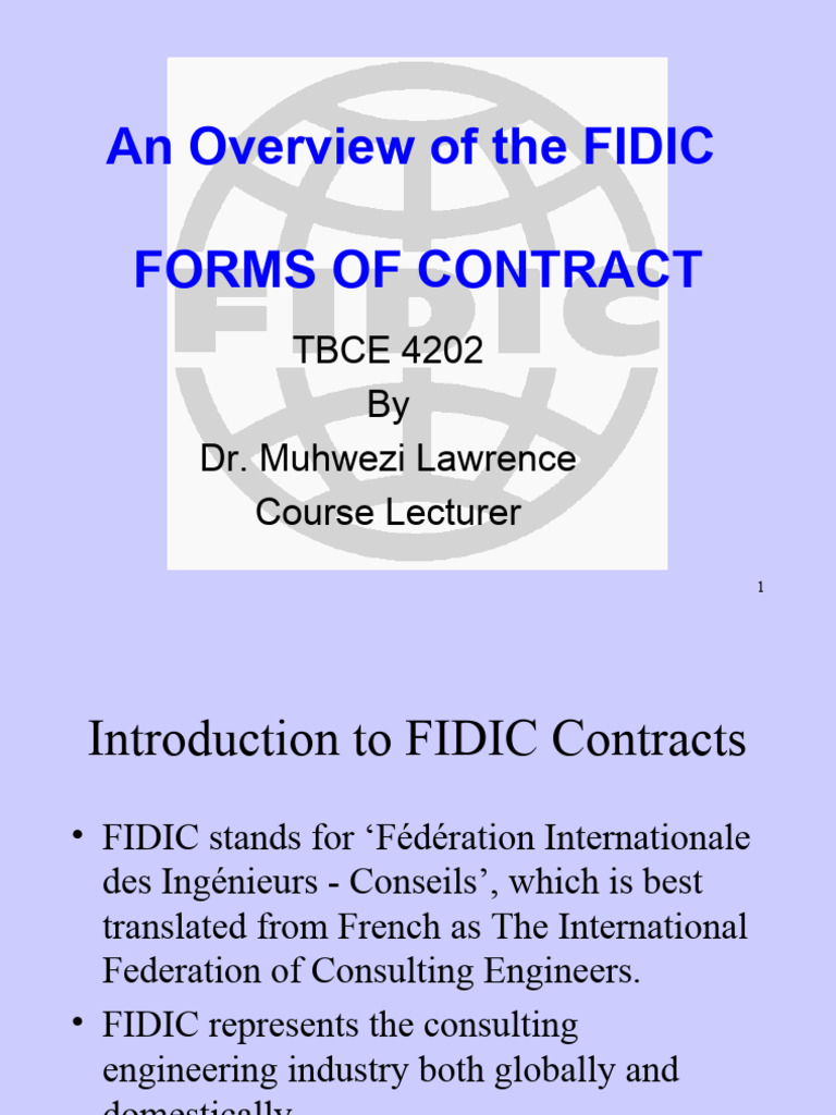 Overview of FIDIC Contract Types | PDF | Private Law | Business
