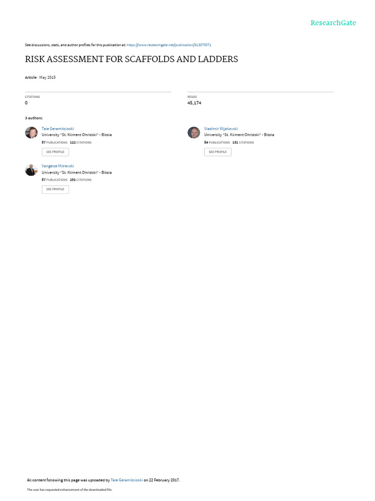 Risk ASSESSMENT | Download Free PDF | Scaffolding | Risk