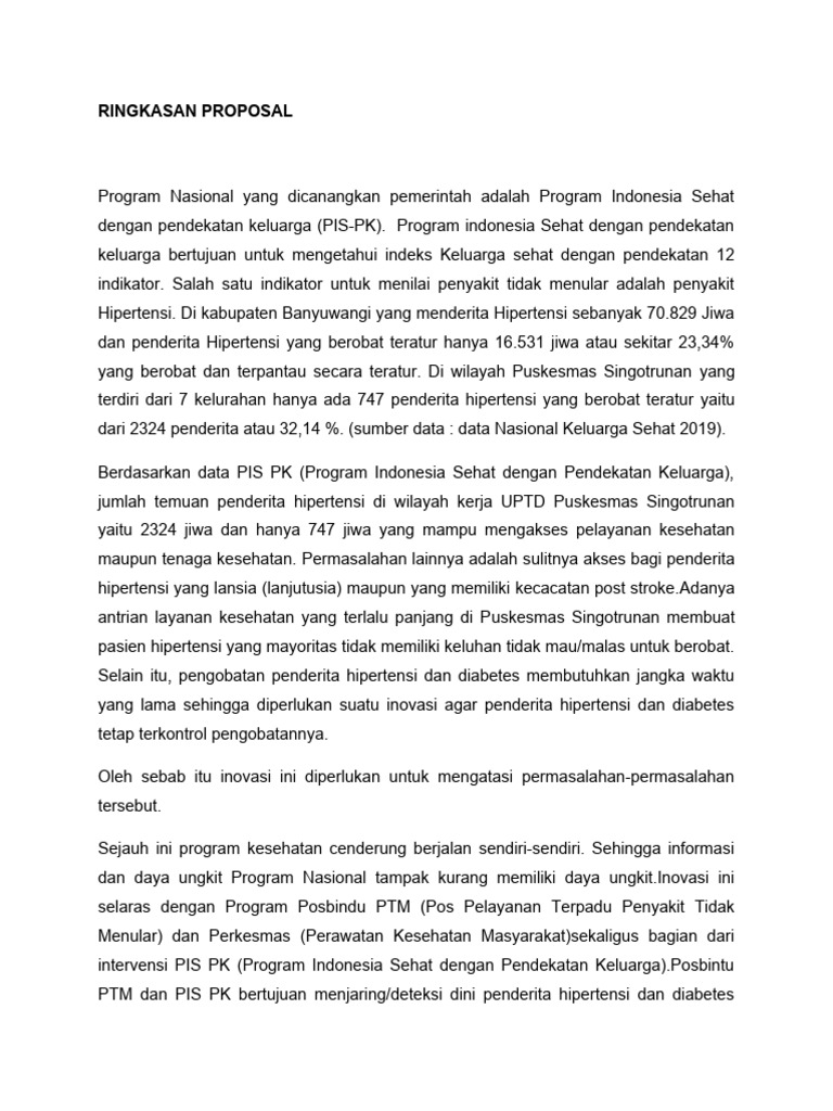 Ringkasan Proposal | PDF