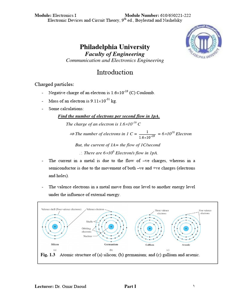 ElectronicsI PartI | PDF | P–N Junction | Semiconductors