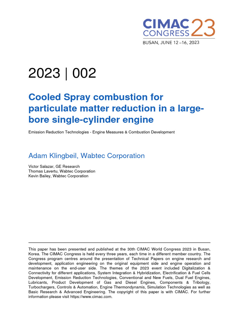 CIMAC Paper 002 | PDF | Diesel Engine | Engines