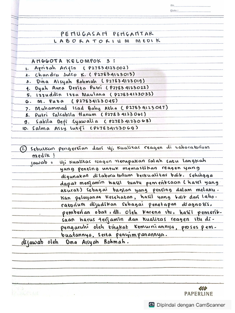 Uji Kualitas Reagen Kel.3 | PDF