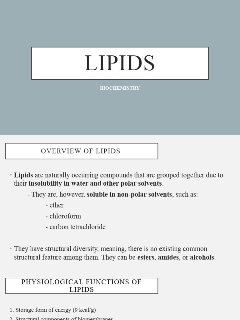 Lipids | PDF | Triglyceride | Lipid