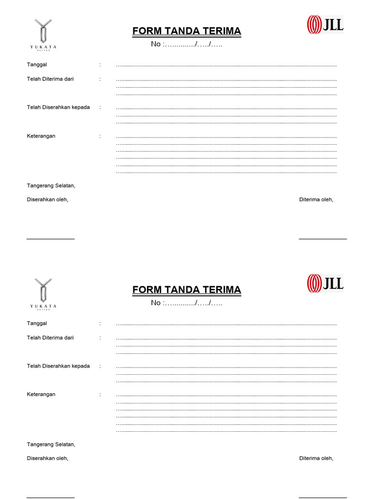 Form Tanda Terima | PDF