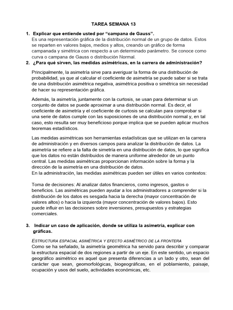 Tarea 13 | PDF | Oblicuidad | Distribución normal