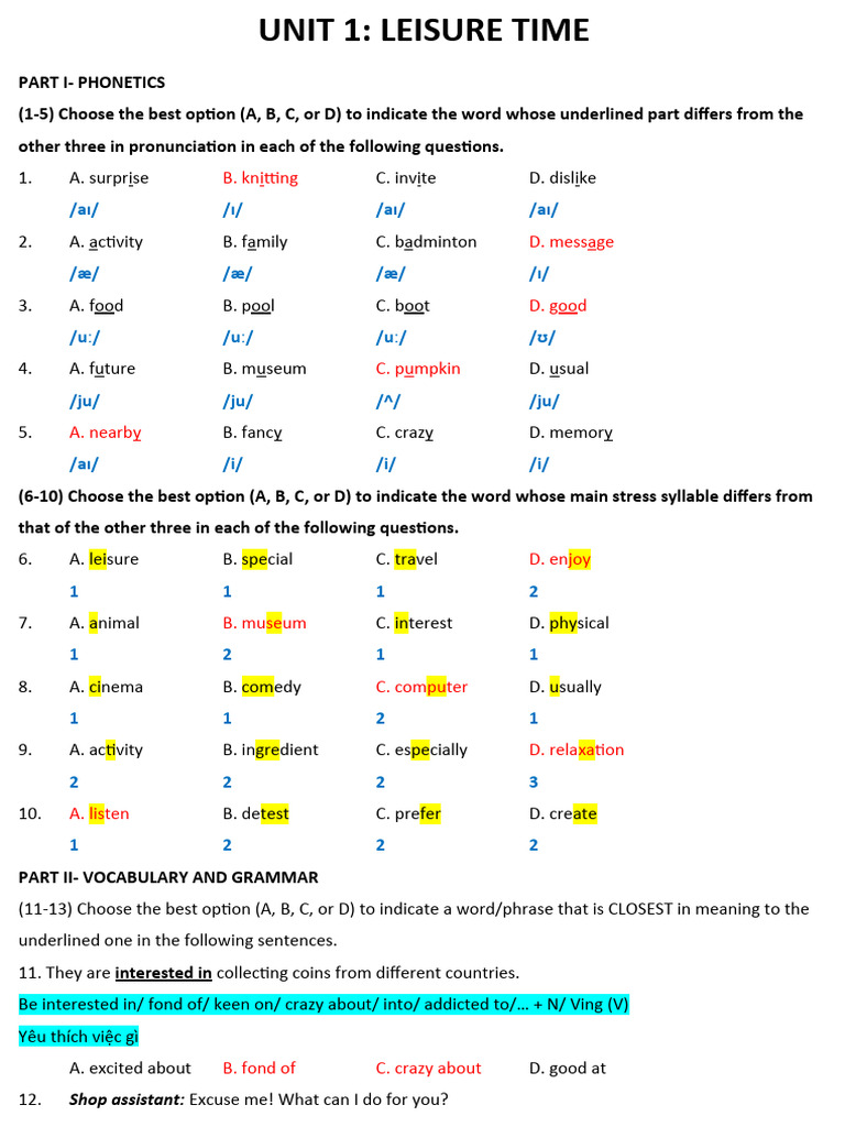 Understanding Leisure Activities | PDF | Hobbies | Memory