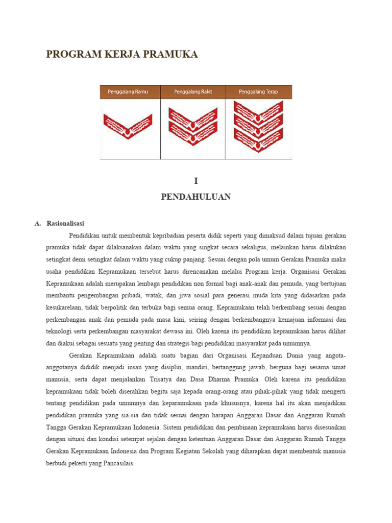 PROGRAM KERJA PRAMUKA_PENGGALANG | PDF
