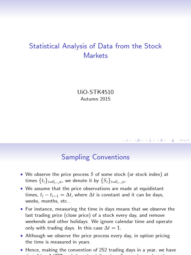 Stock Market Data Statistical Analysis | PDF | Normal Distribution | Skewness