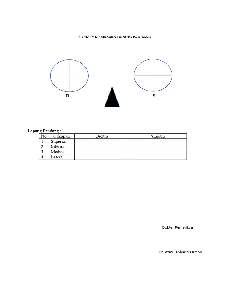 Form Pemeriksaan Lapang Pandang | PDF