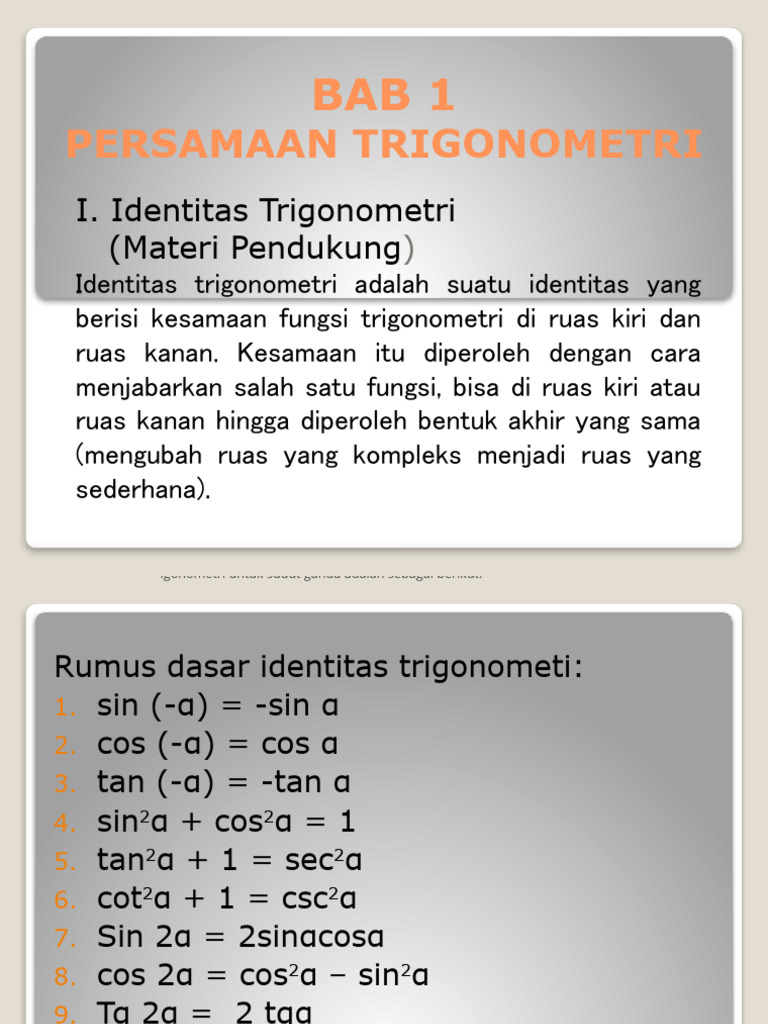 IDENTITAS TRIGONOMETRI | PDF