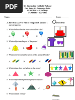 1st QUARTERLY ASSESSMENT Kindergarten | PDF | Language Arts & Discipline