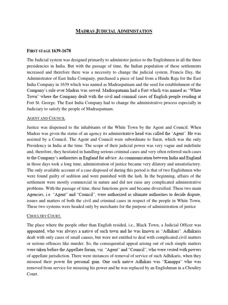 Madras Judicial Administation | PDF | Appeal | Jurisdiction