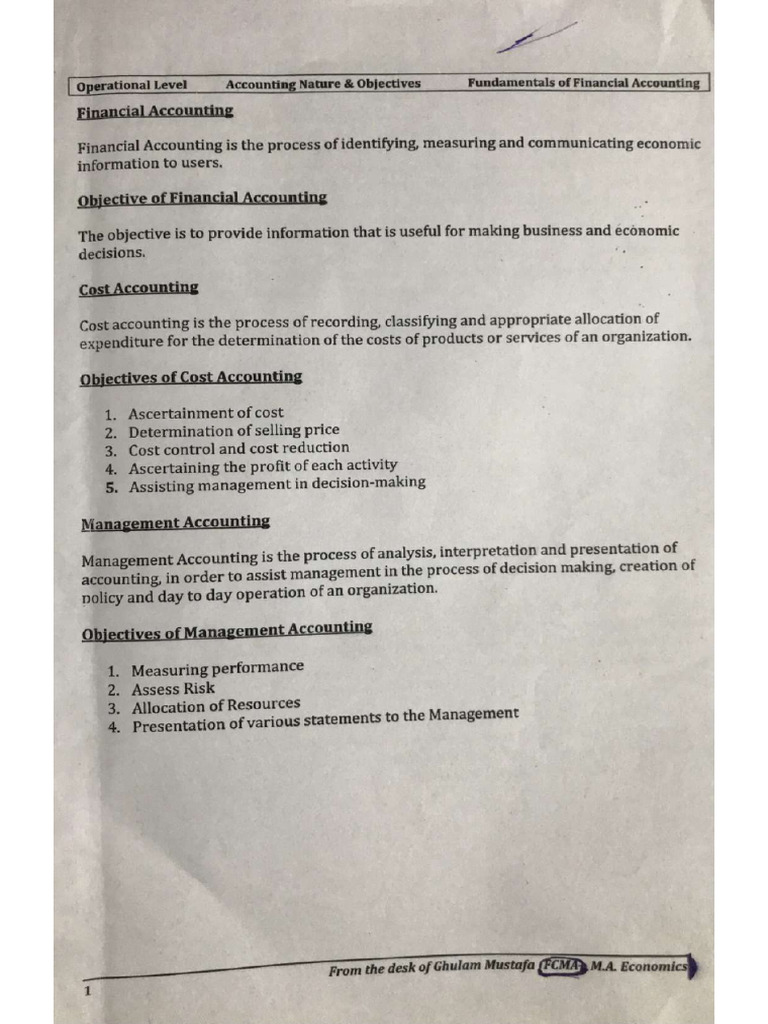 FFA Handouts Ghulam Mustafa | PDF