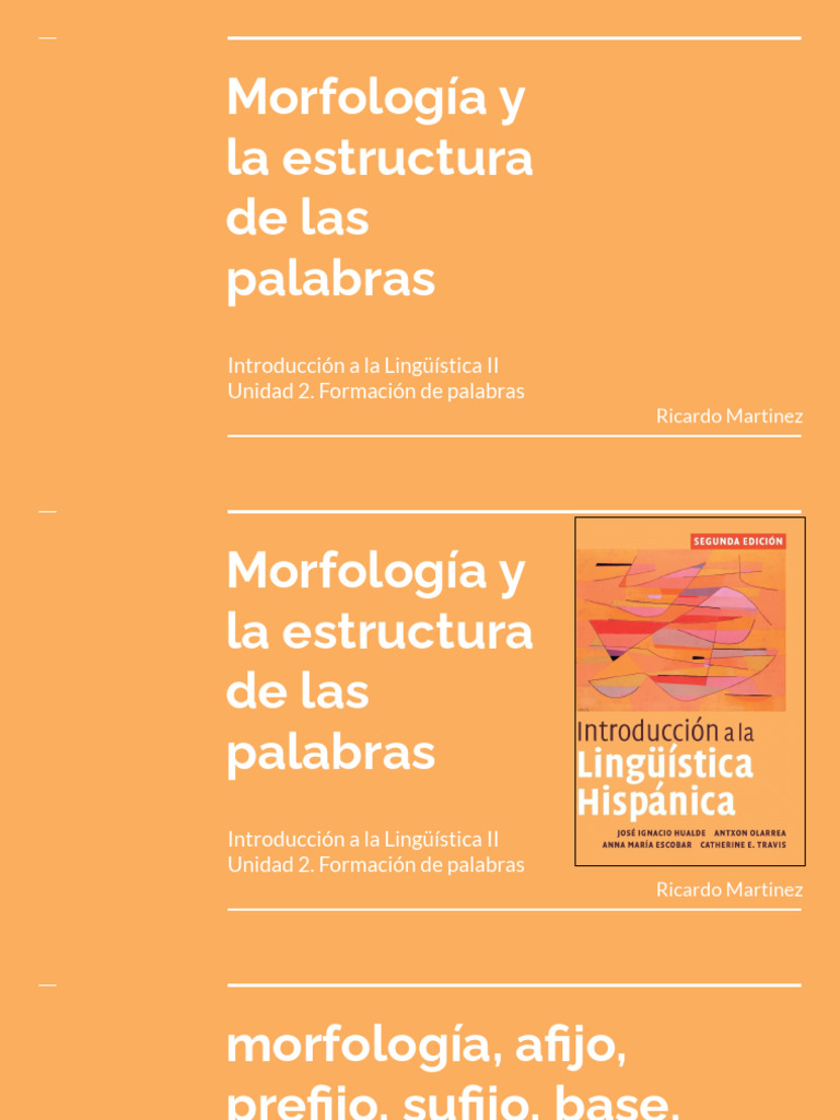 Morfología y la estructura de las palabras | PDF | Morfología ...