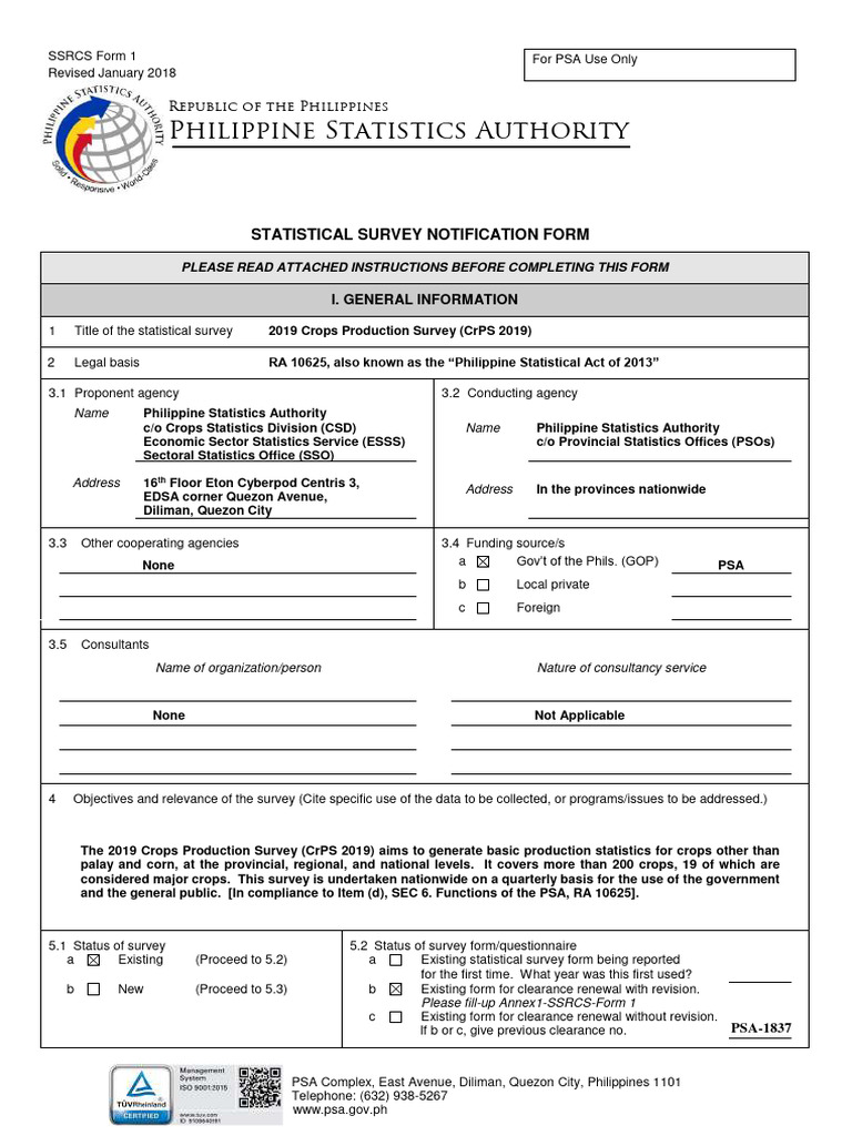 2019 CRPS SSRCS Form 1 | Download Free PDF | Sampling (Statistics ...