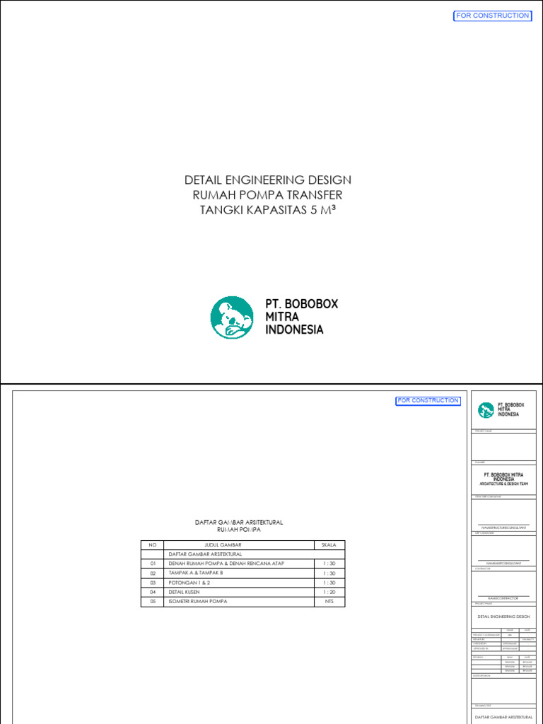 Lampiran Si 005 No 4 - Ded Ars Rumah Pompa Transfer Tangki 5m3 - 05072023 | PDF