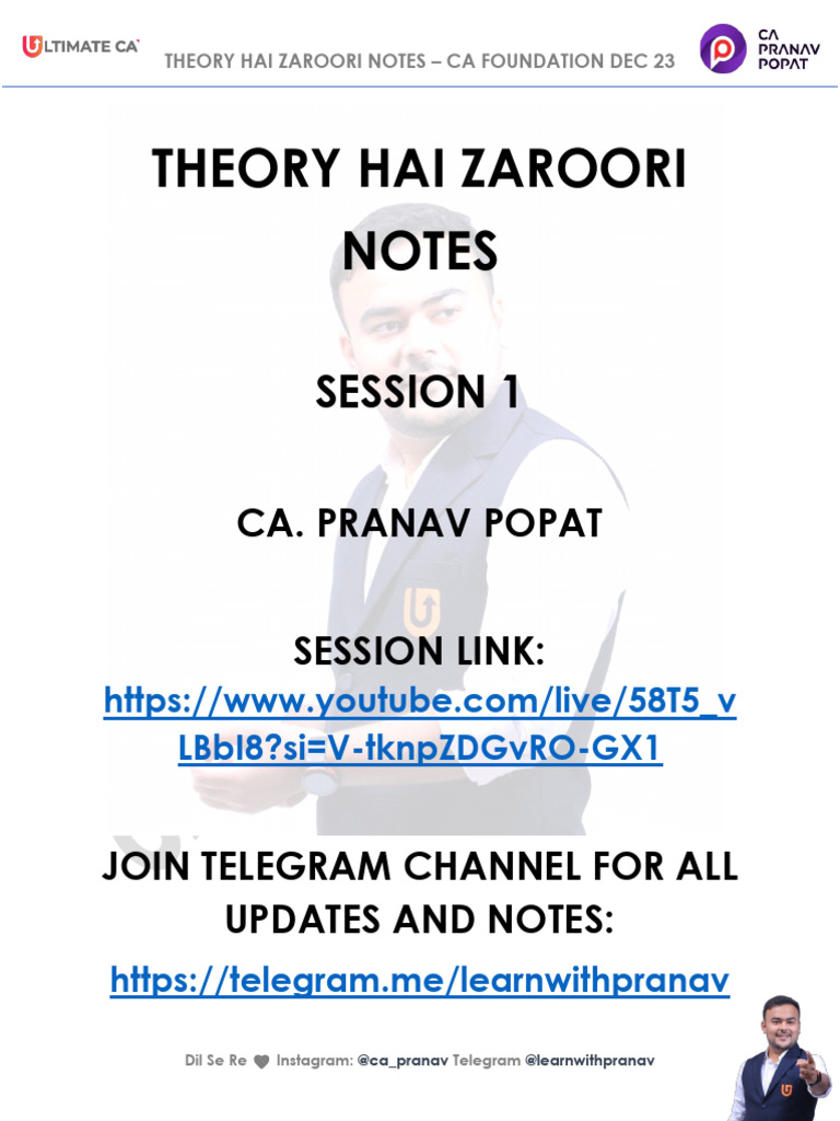 Session 1 Theory Hai Zaroori N23 Pranav Popat | PDF | Cost Of Living | Mean