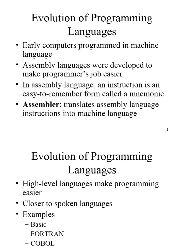 Evolution of Programming Languages | PDF