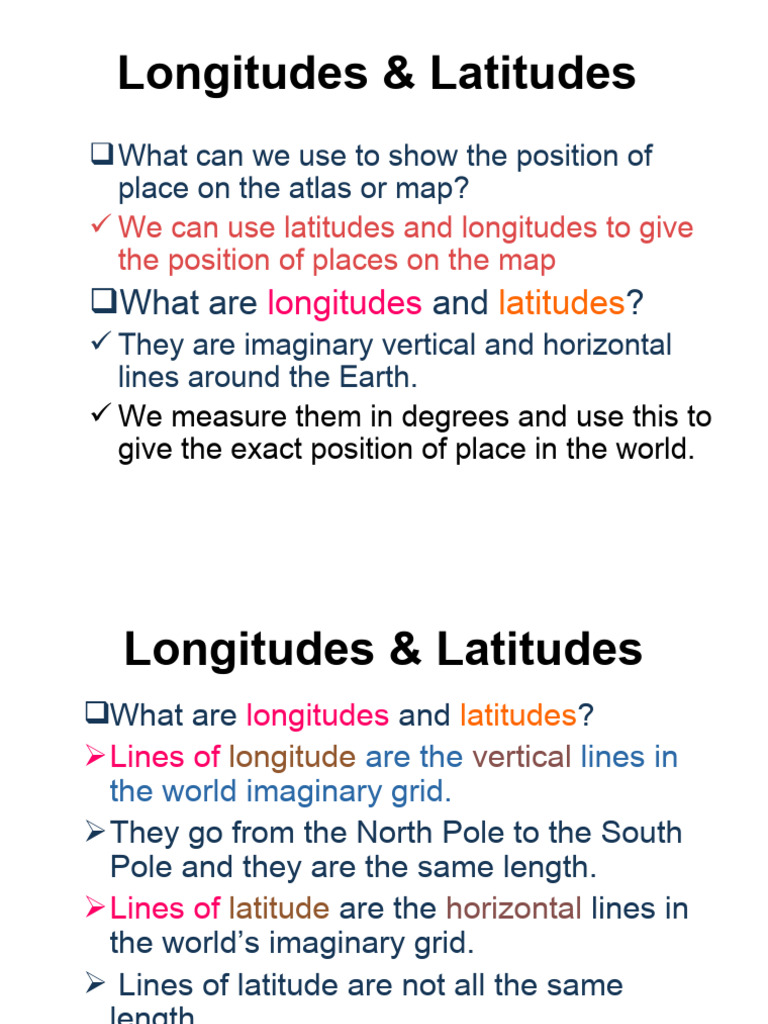 Longitudes And Latitudes Pdf Longitude Latitude