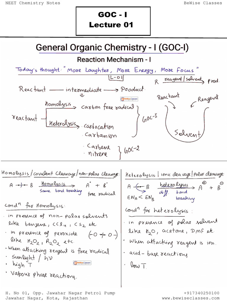 GOC Notes for NEET Preparation | PDF