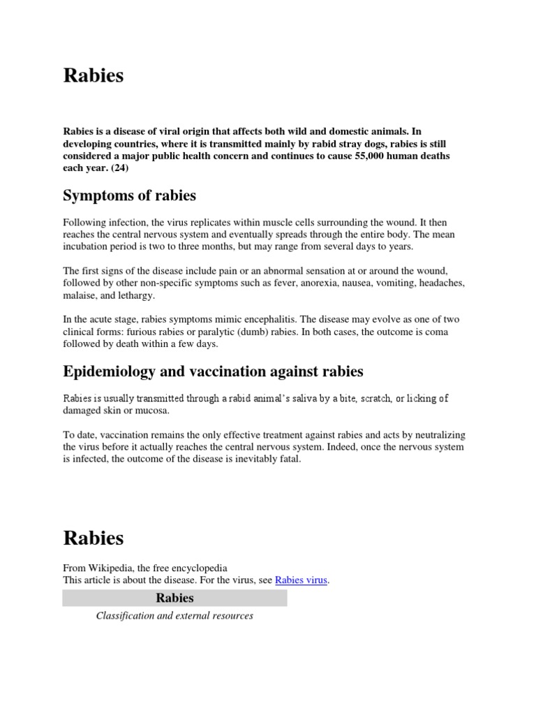 Symptoms of Rabies | PDF | Rabies | Microbiology