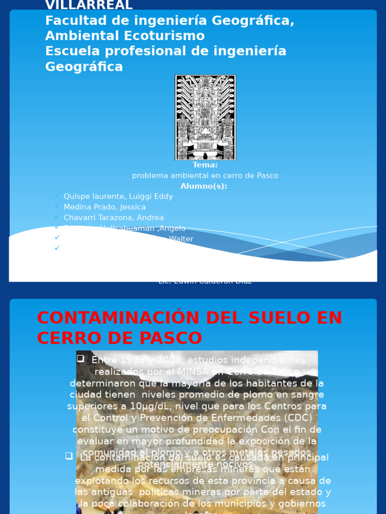 Contaminacion de Suelo en Cerro de Pasco | PDF | Minería | Entorno natural