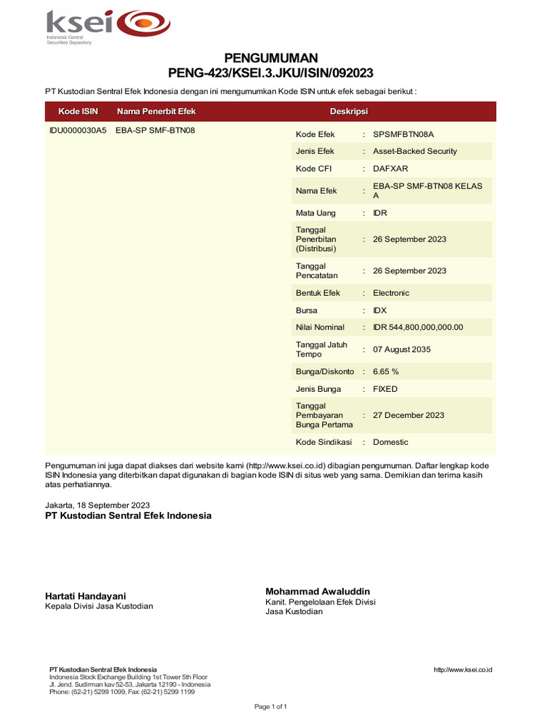Peng 423 Ksei 3 Jku Isin 092023 | PDF