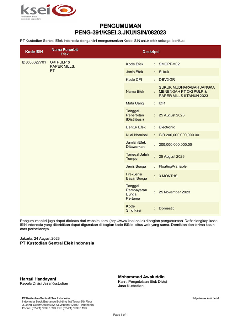 Peng 391 Ksei 3 Jku Isin 082023 | PDF